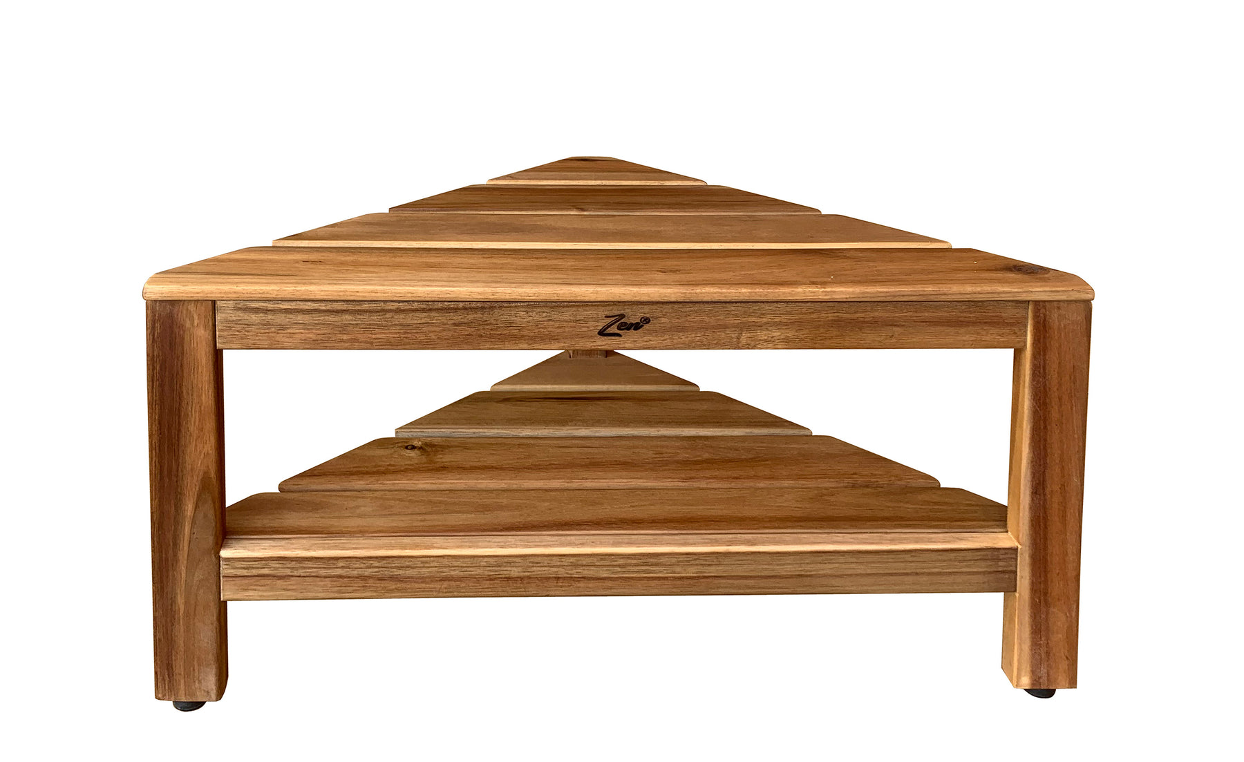 Zen® Acacia Wood 28” Corner Shower Bench With Shelf