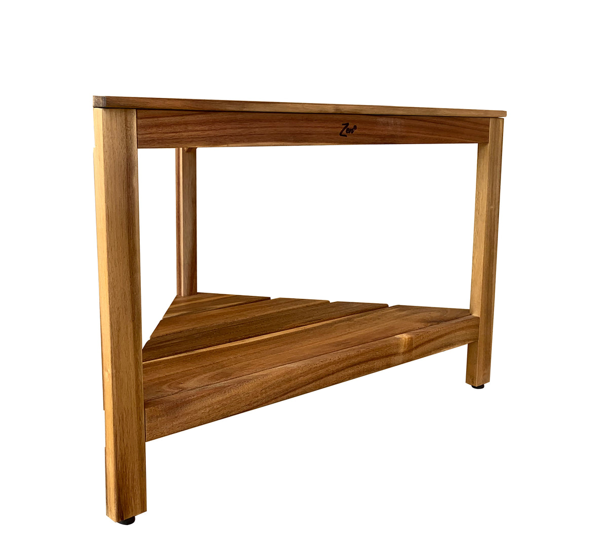 Zen® Acacia Wood 22” Compact Corner Shaving Stool with Shelf