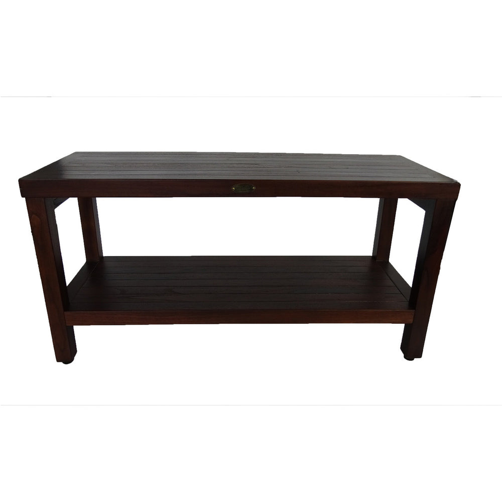 Eleganto™ 35 inch Teak Shower Bench With Shelf